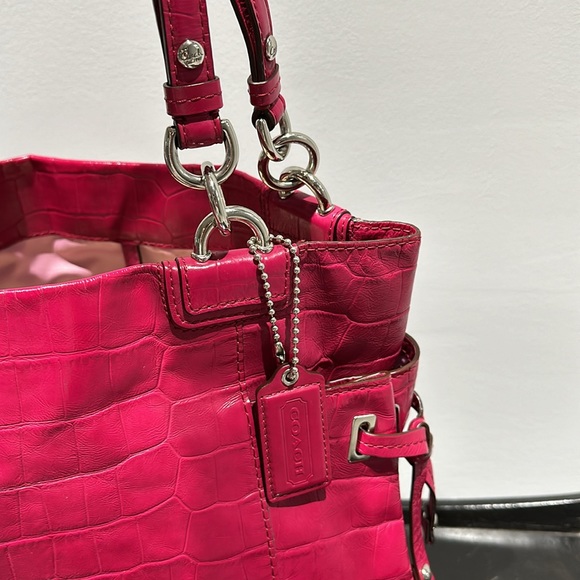 Coach | Bags | Coach Hot Pink Crocodile Embossed Bag | Poshmark